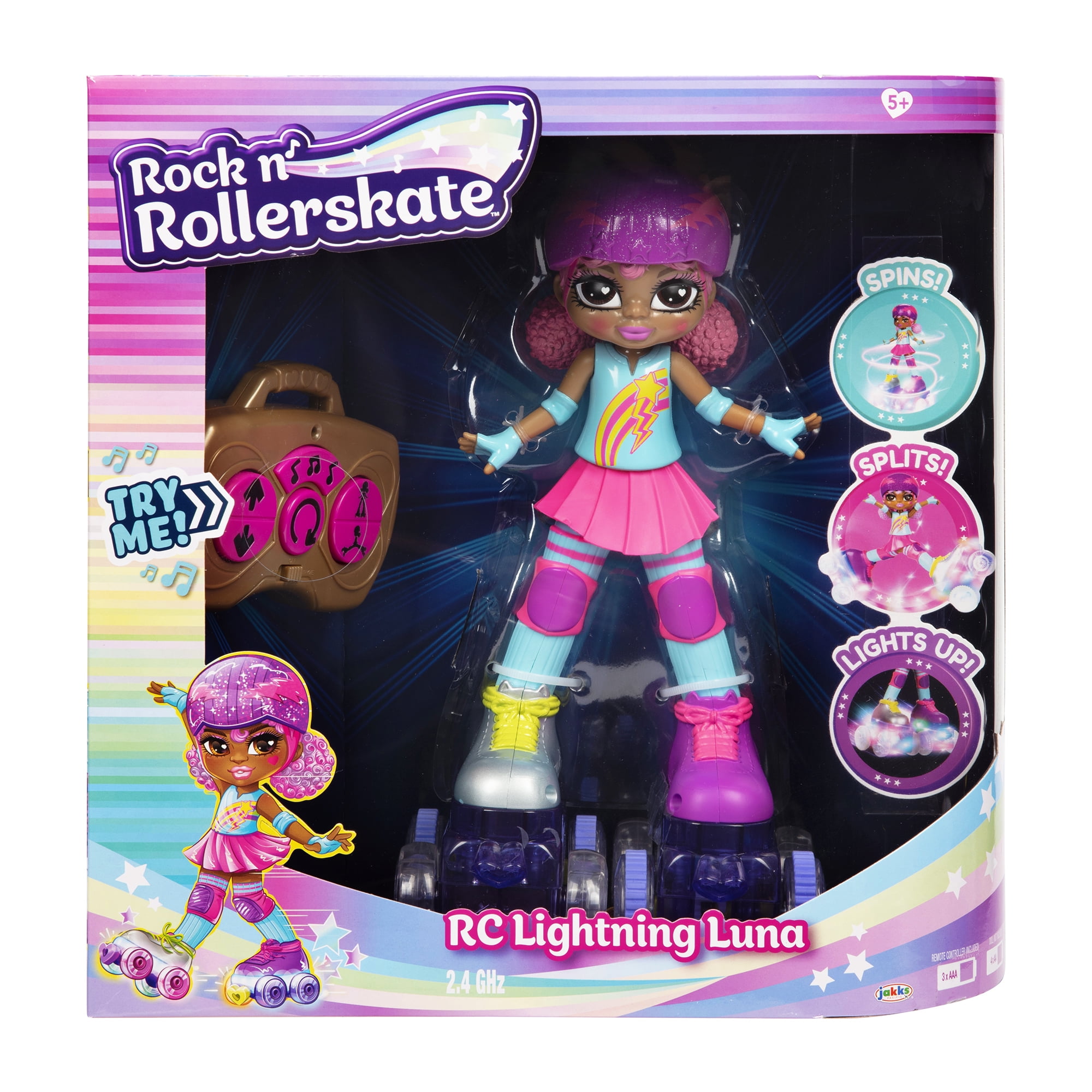 Rock N Rollerskate Lighting Luna Remote Control 11 inch Doll with ...