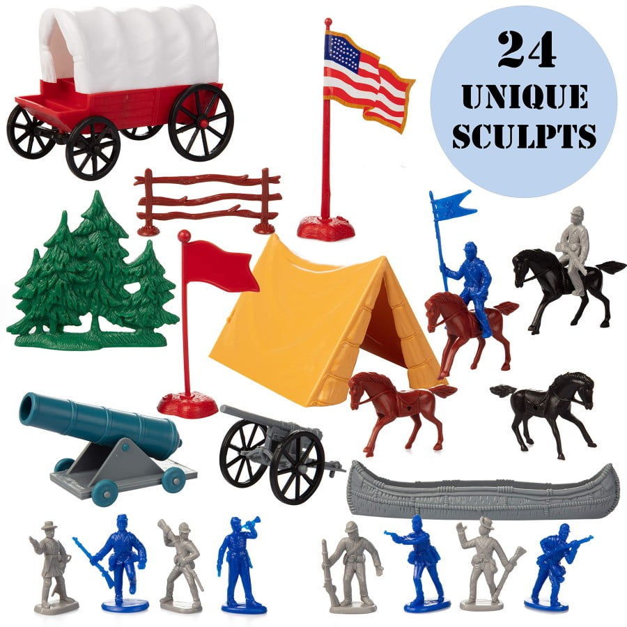 Buy Civil War Army Men Toy Soldier Action Figures - 1+ Pieces, 24 ...