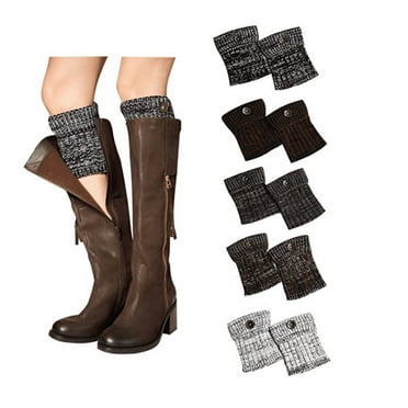 5 Pairs Womens Short Boots Socks Crochet Knitted Boot Cuffs Leg Warmers ...