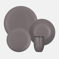 Oxford Unni Solids, Rain Cloud Stoneware 16 Piece Dinnerware, Set ...