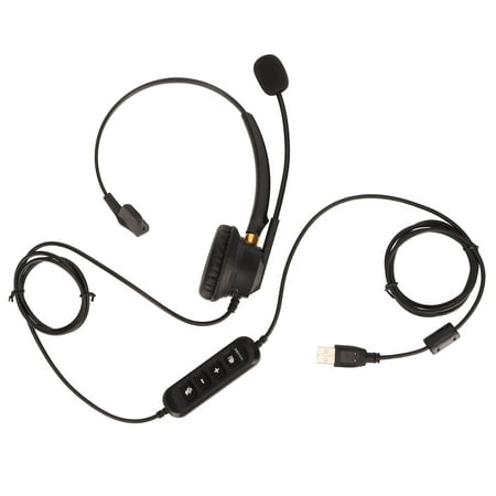 Call Center Headset, USB Business Headset Single Ear Plug And Play ...