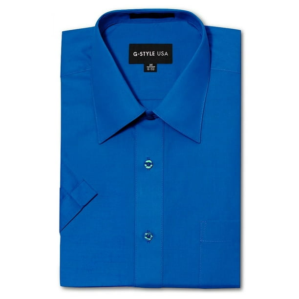 G Style G Style Usa Mens Regular Fit Short Sleeve Solid Color Dress