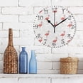 10" Artistic Round Wall Decorative Desk Clock Pink Flamingo Pattern ...