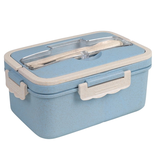 Uxcell Bento Lunch Box 3 Compartment Food Storage Containers Blue ...