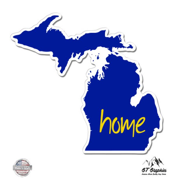 Michigan Home Native - 3" Vinyl Sticker - For Car Laptop I-Pad Phone ...