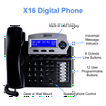 XBLUE X16 Office Phone System w/4 Phones - Auto Attendant, Voicemail ...