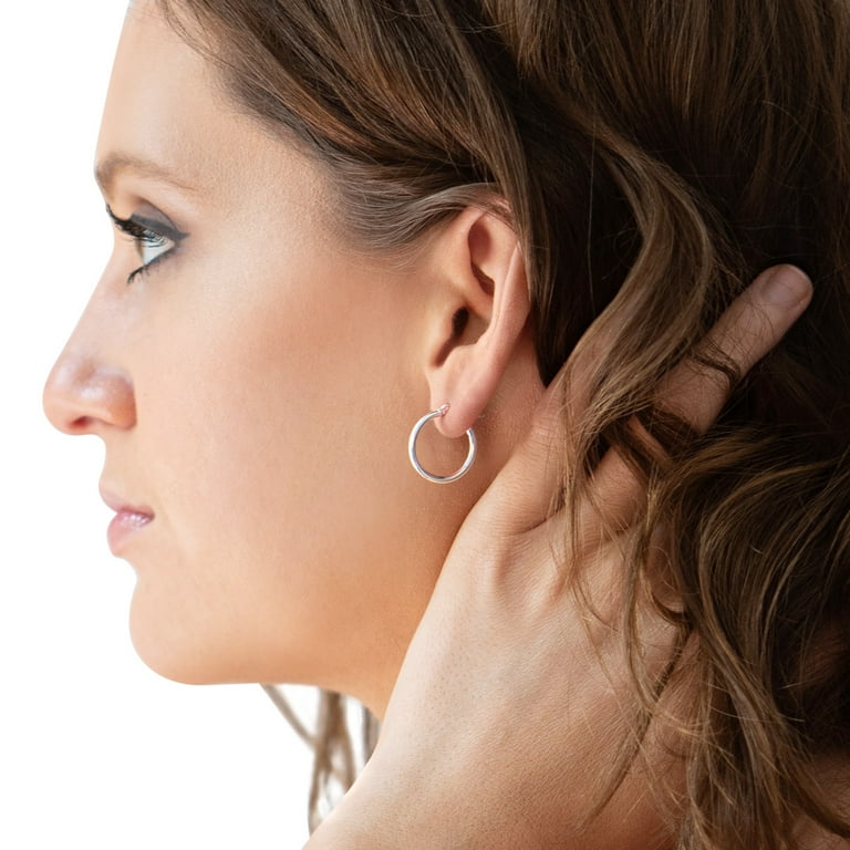18mm silver hoop earrings store