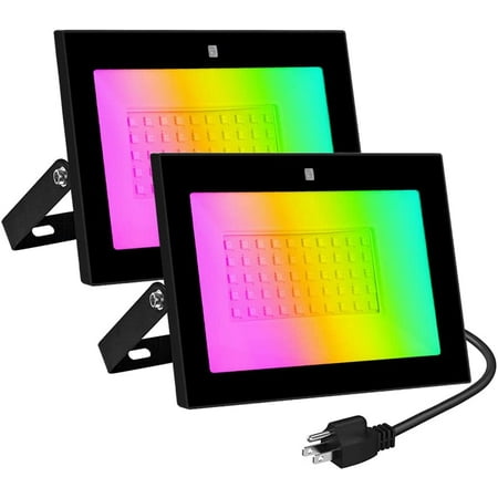 RGB Led Flood Light Outdoor, 50W Color Changing Stage Lights with ...