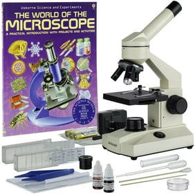 AmScope 120X-1200X 52-pcs Kids Beginner Microscope Kit with Slides, LED ...