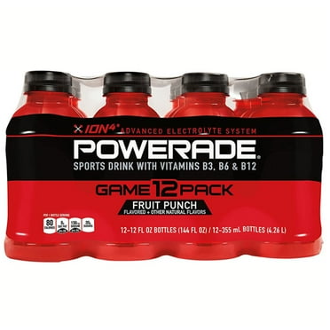 POWERADE Fruit Punch Bottles, 12 fl oz, 12 Pack - Walmart.com