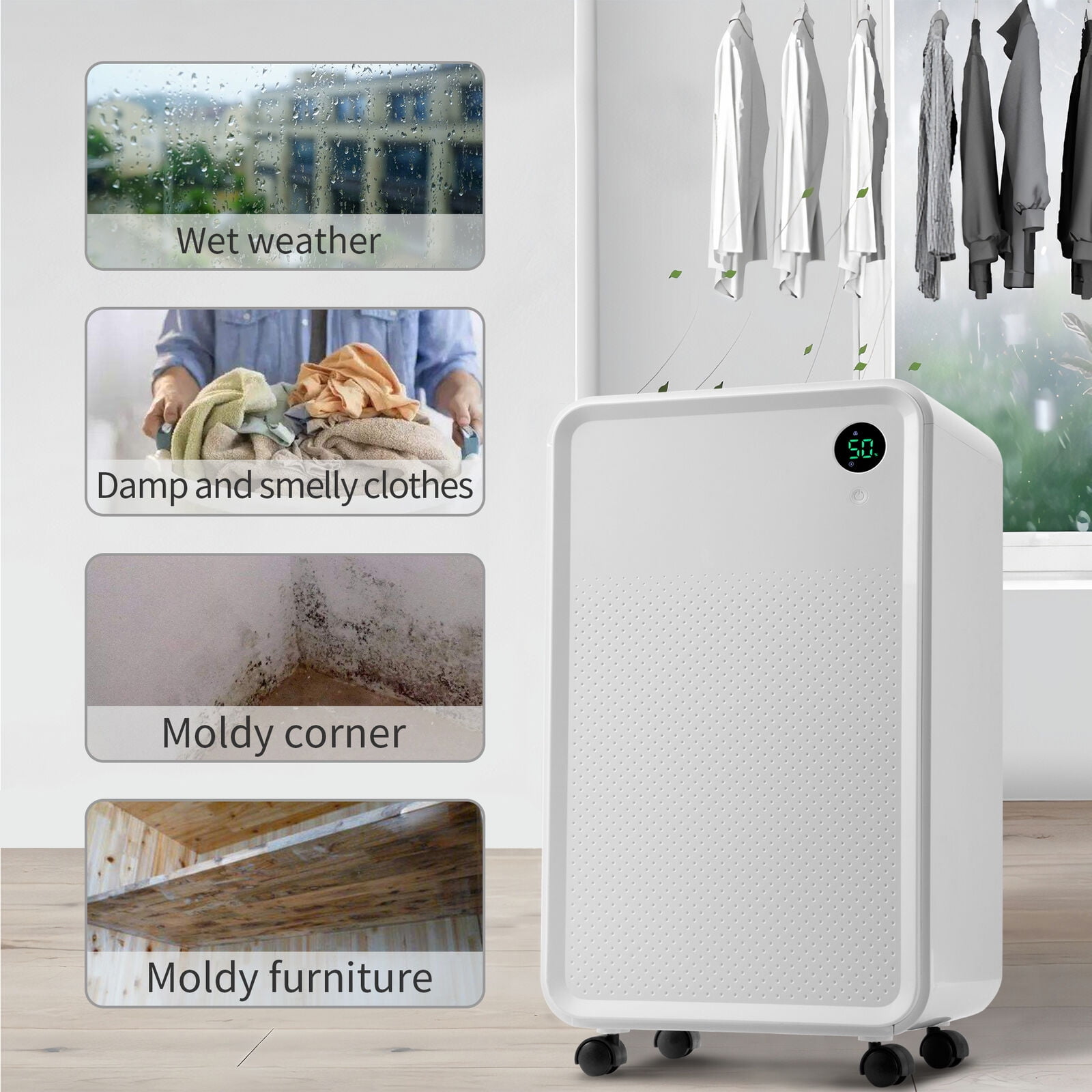 Hottest Home Dehumidifiers 30 Pints For 3500 Sq. ft Room, Large Removal ...