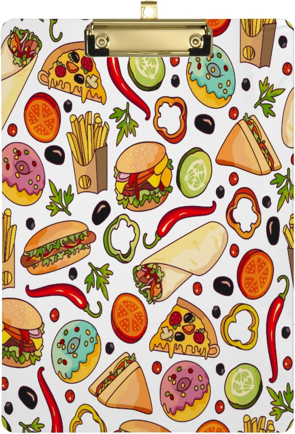 FMSHPON Cartoon Pizza Donuts Food Clipboard Hardboard Wood Nursing Clip ...