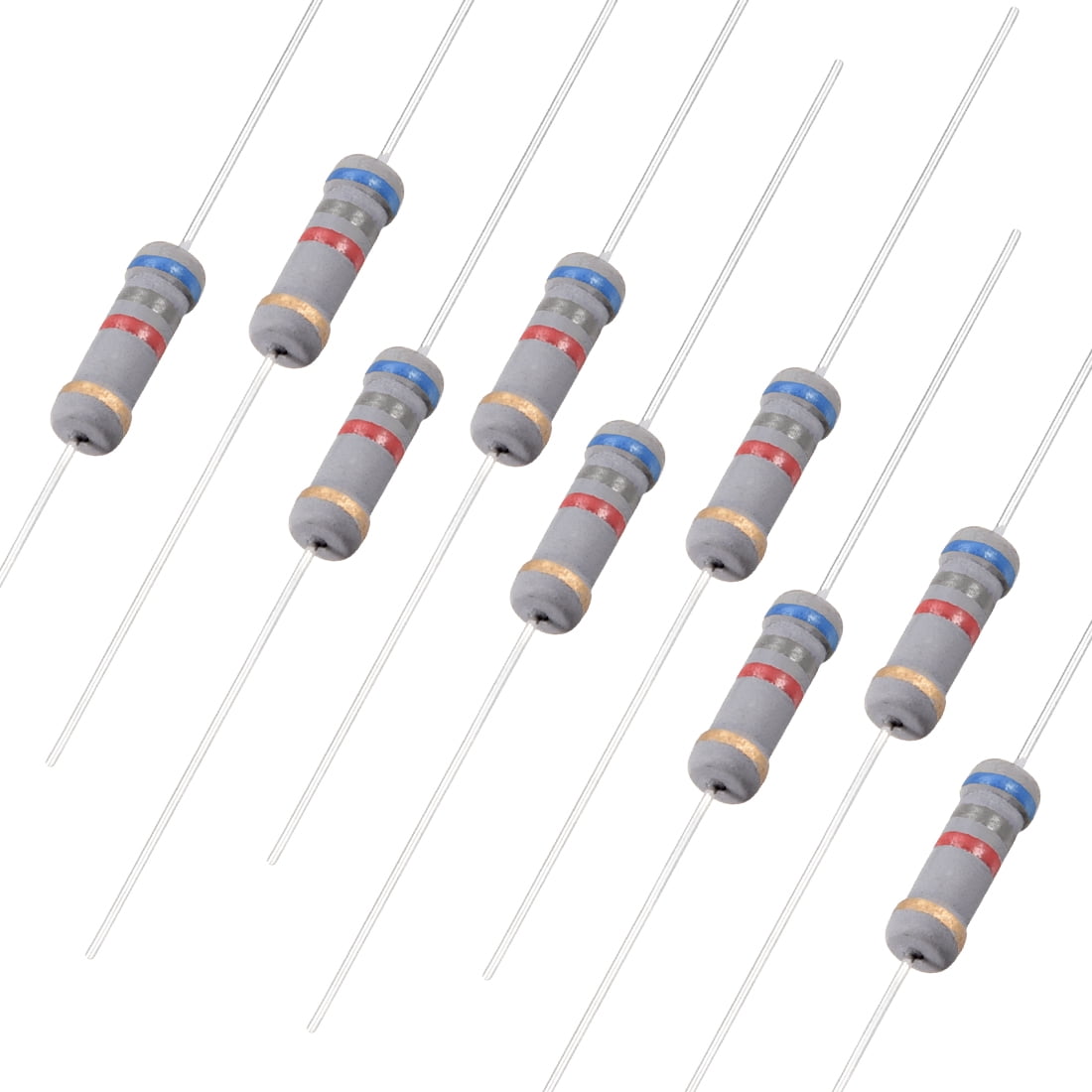 100pcs 1W 6.8K Ohm Carbon Film Resistor 5% Tolerance 4 Color Bands ...