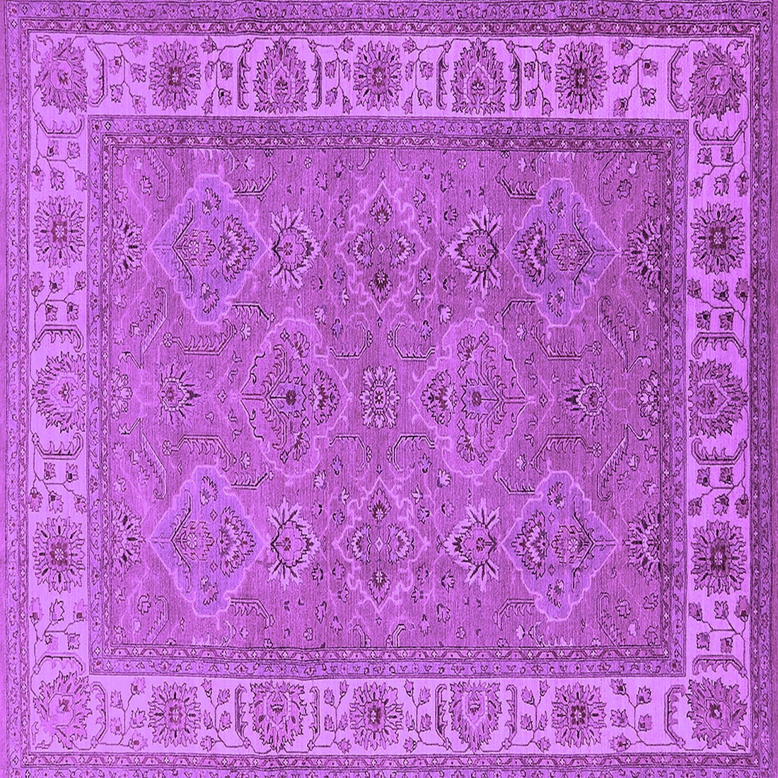 Ahgly Company Indoor Square Oriental Purple Traditional Area Rugs, 6 ...