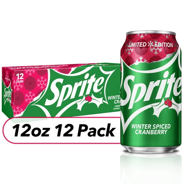 Sprite Winter Spiced Cranberry Soda Pop, 12 fl oz, 12 Pack Cans ...