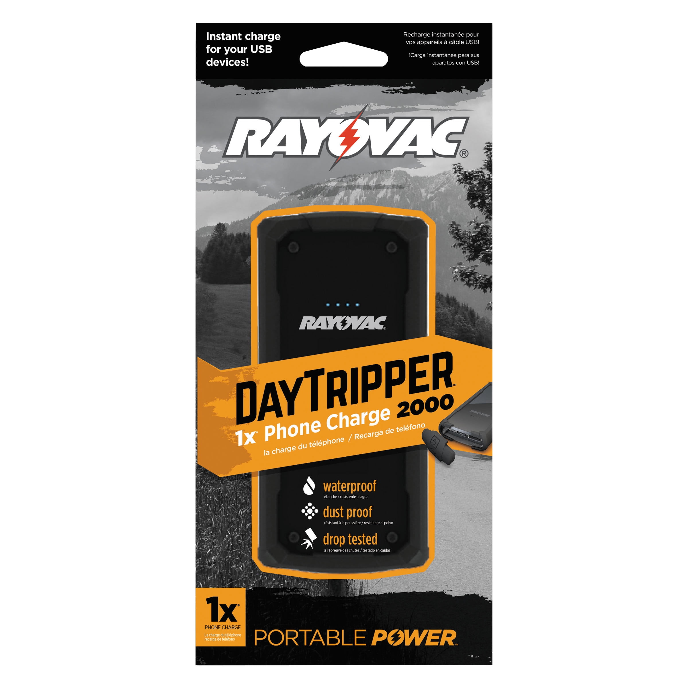 Rayovac DayTripper 2000 Phone Charger, 2000 mAh, USB, Black - Walmart.com