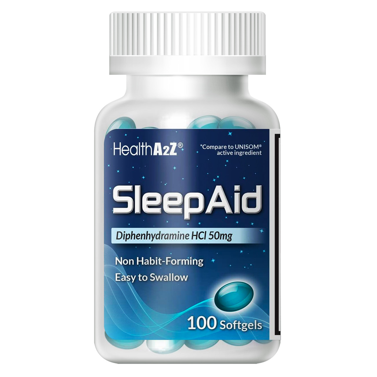 HealthA2Z Sleep Aid Diphenhydramine HCl 50mg 100 Softgels