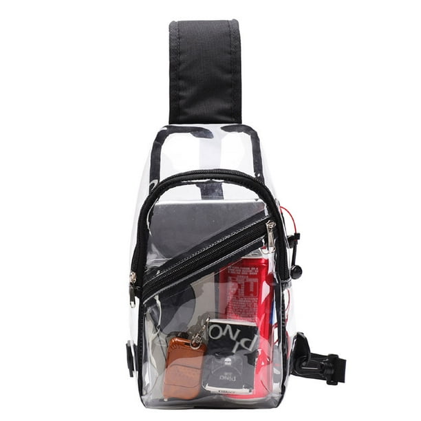 TINYAT Clear Sling Backpack PVC Clear Waterproof Bag Shoulder Crossbody ...