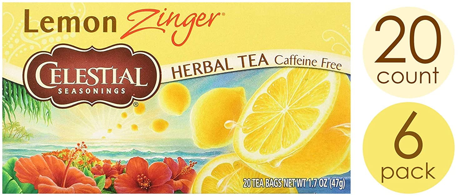 Celestial Seasonings Herbal Tea, Lemon Zinger, 20Count (Pack of 6 ...