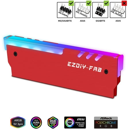 EZDIY-FAB DDR RGB Addressable Memory Ram Cooler Heatsink for DIY PC Game Overclocking MOD DDR3 ...