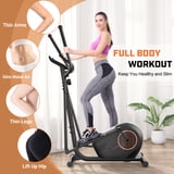 FUNMILY Walnut Stride Pro Heavy Duty Elliptical Machine for Home Gym ...