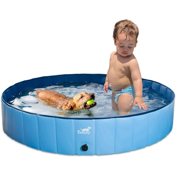 KCSD Foldable Dog Pool, Slip-Resistant Kiddie Pool, Portable PVC Pet ...