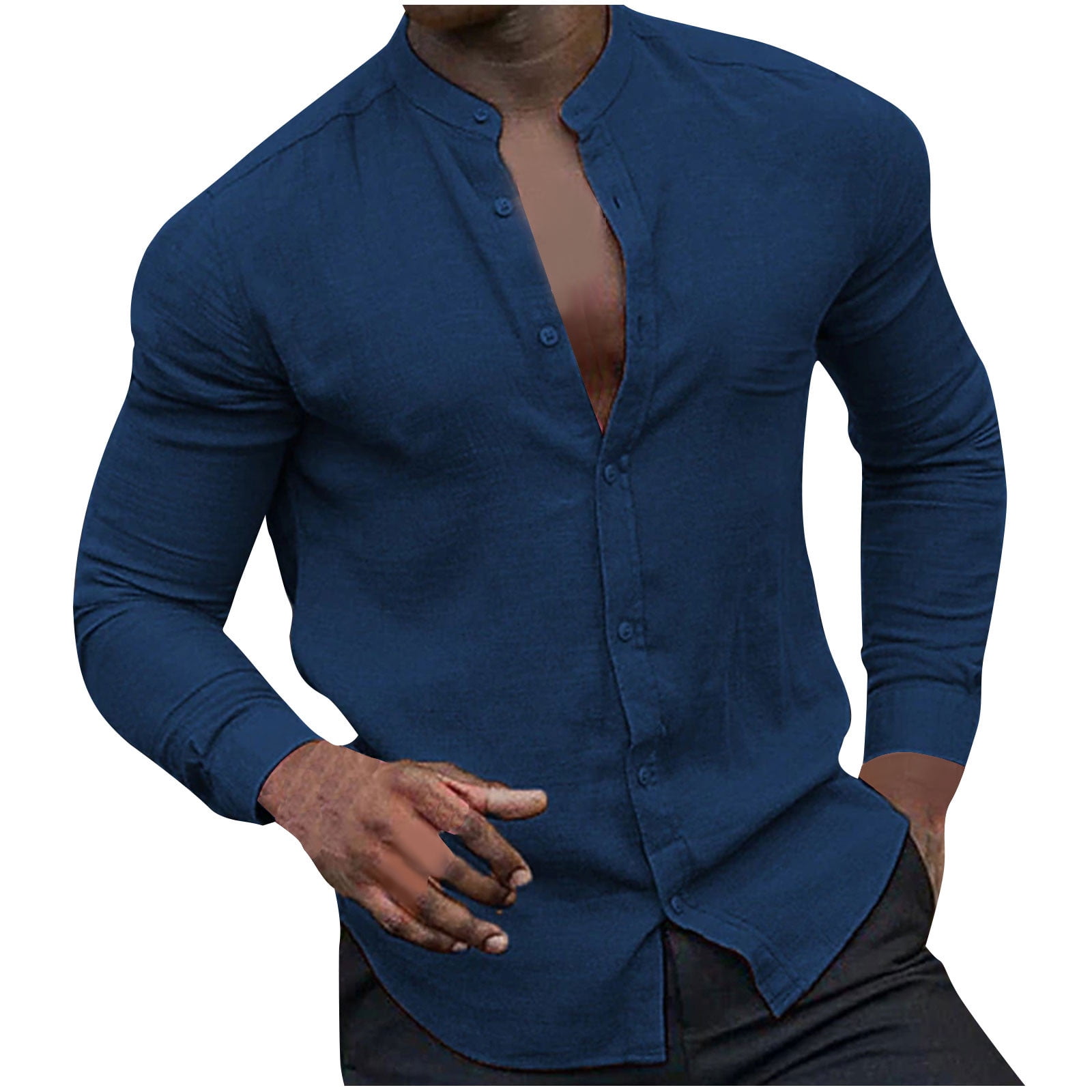 Click here for Faiwad Mens Cotton Linen Casual Shirt Long Sleeve... prices