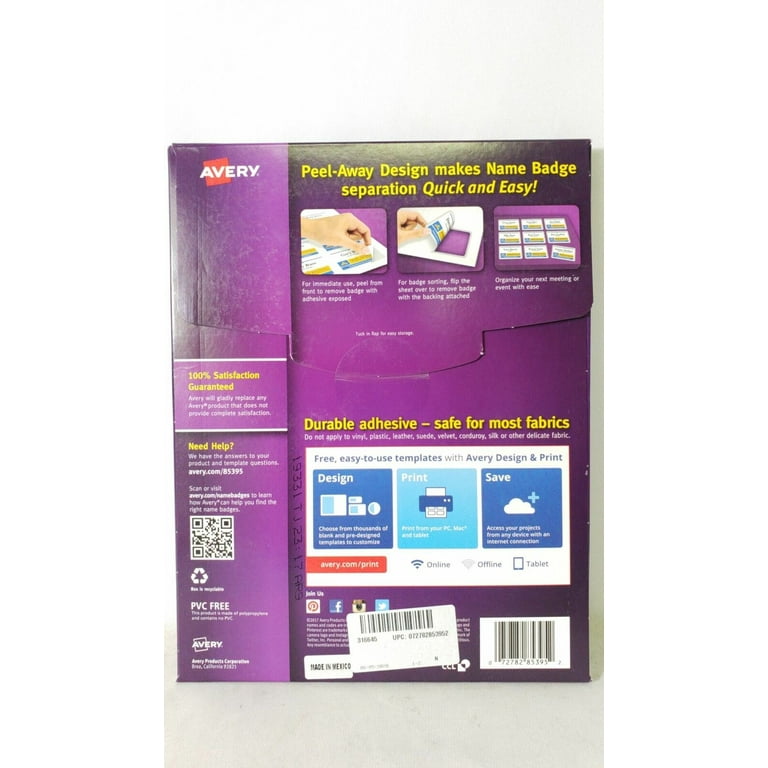 Avery White Adhesive Name Badges 5395