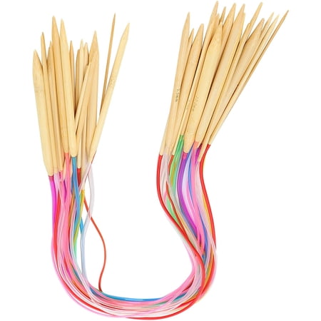 Double End Tube Needles Set, 18 different sizes Bamboo Needles Circular ...