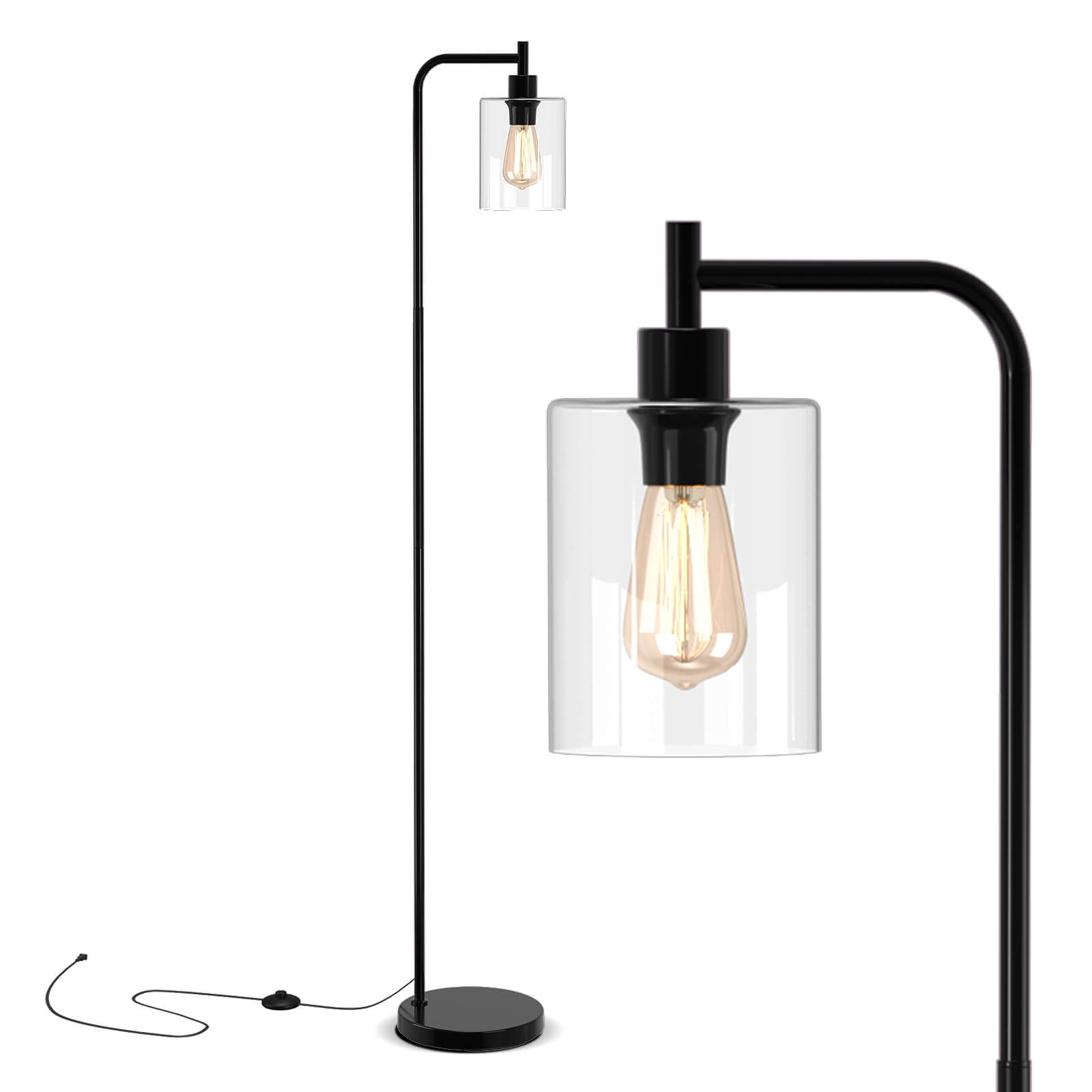 Click here for Costway Industrial Floor Lamp With Hanging Glass L... prices