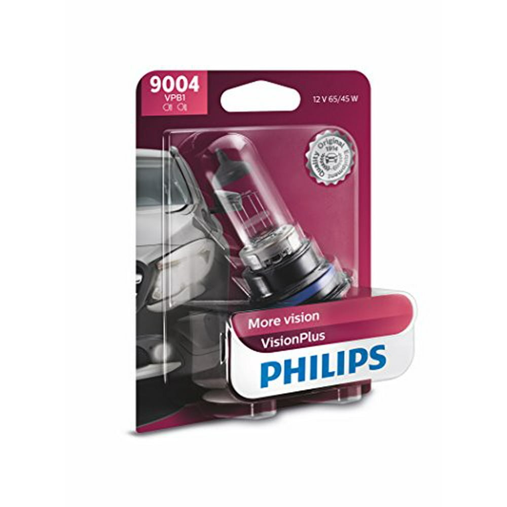 Philips 9004 VisionPlus Upgrade Headlight Bulb with up to 60% More ...