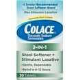 Colace 2in1 Stool Softener and Stimulant Laxative, Gentle Constipation ...
