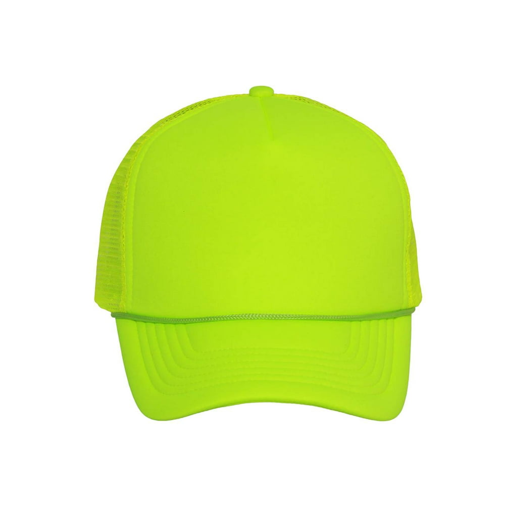 TopHeadwear - Structured Neon Trucker Mesh Hat- Neon Yellow - Walmart ...