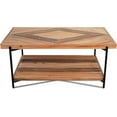 StoneCreek Solid Fir Wood Coffee Table - Metal Frame, 2-Tier Industrial ...