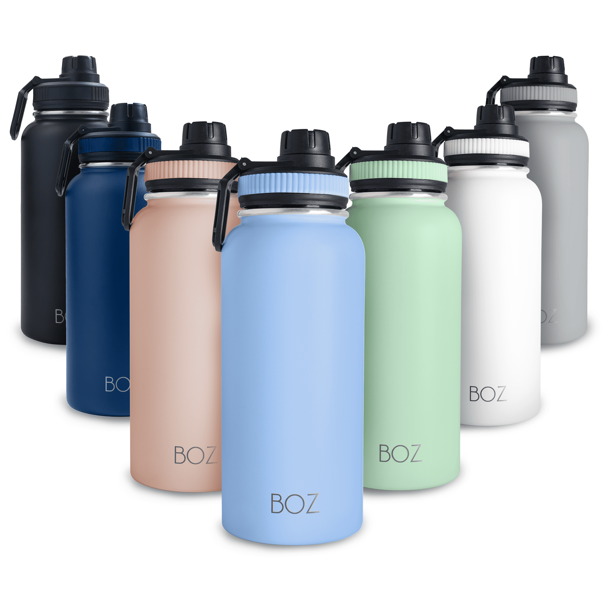 BOZ Light Blue Double Wall Stainless Steel Water Bottle XL (1L / 32fl ...