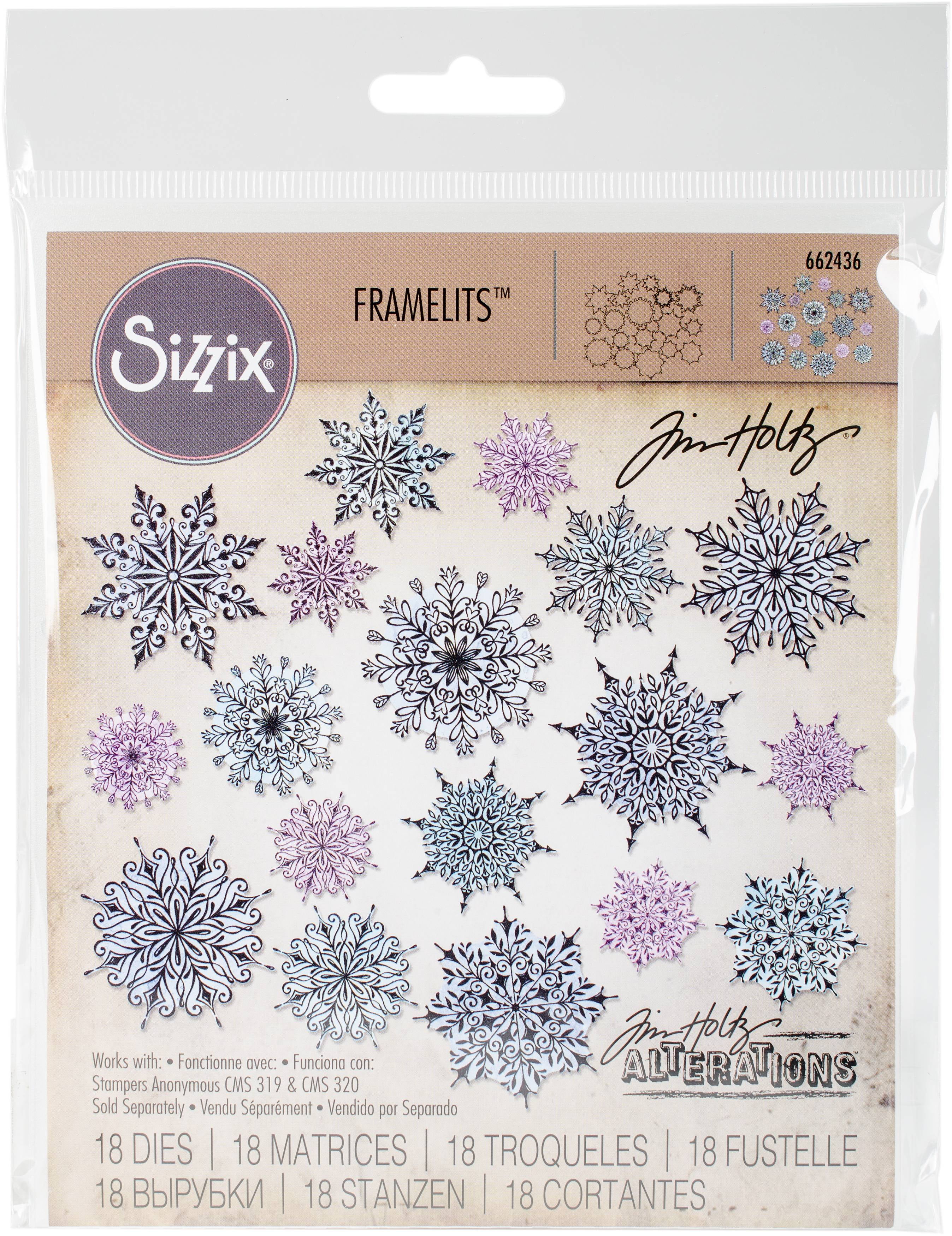 Sizzix Framelits Dies By Tim Holtz 18/Pkg Swirly Snowflakes - Walmart.com