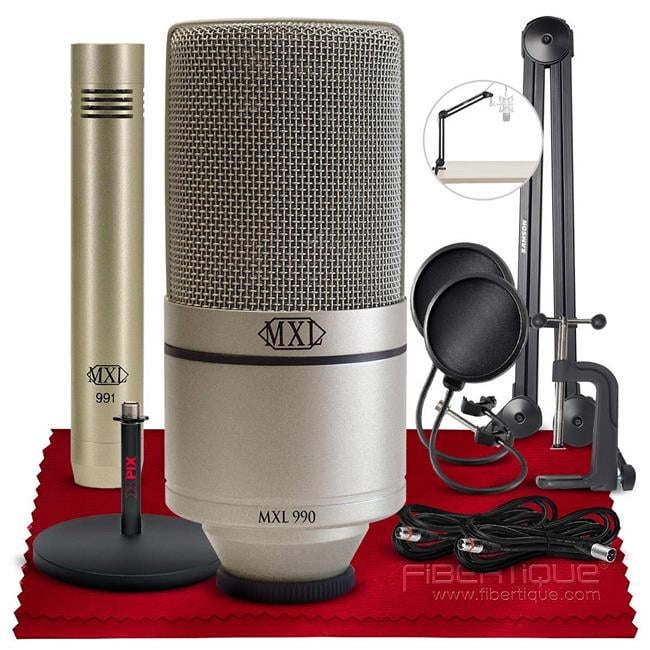 MXL MXL-990-991-D-KIT3790-NFBA Condenser Microphone Recording Package ...