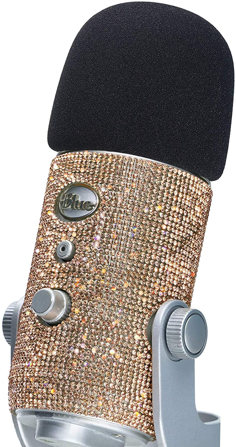 Blue Yeti Pop Filter - Cute Glitter Sticker, Bling Diamond Shiny Skin ...