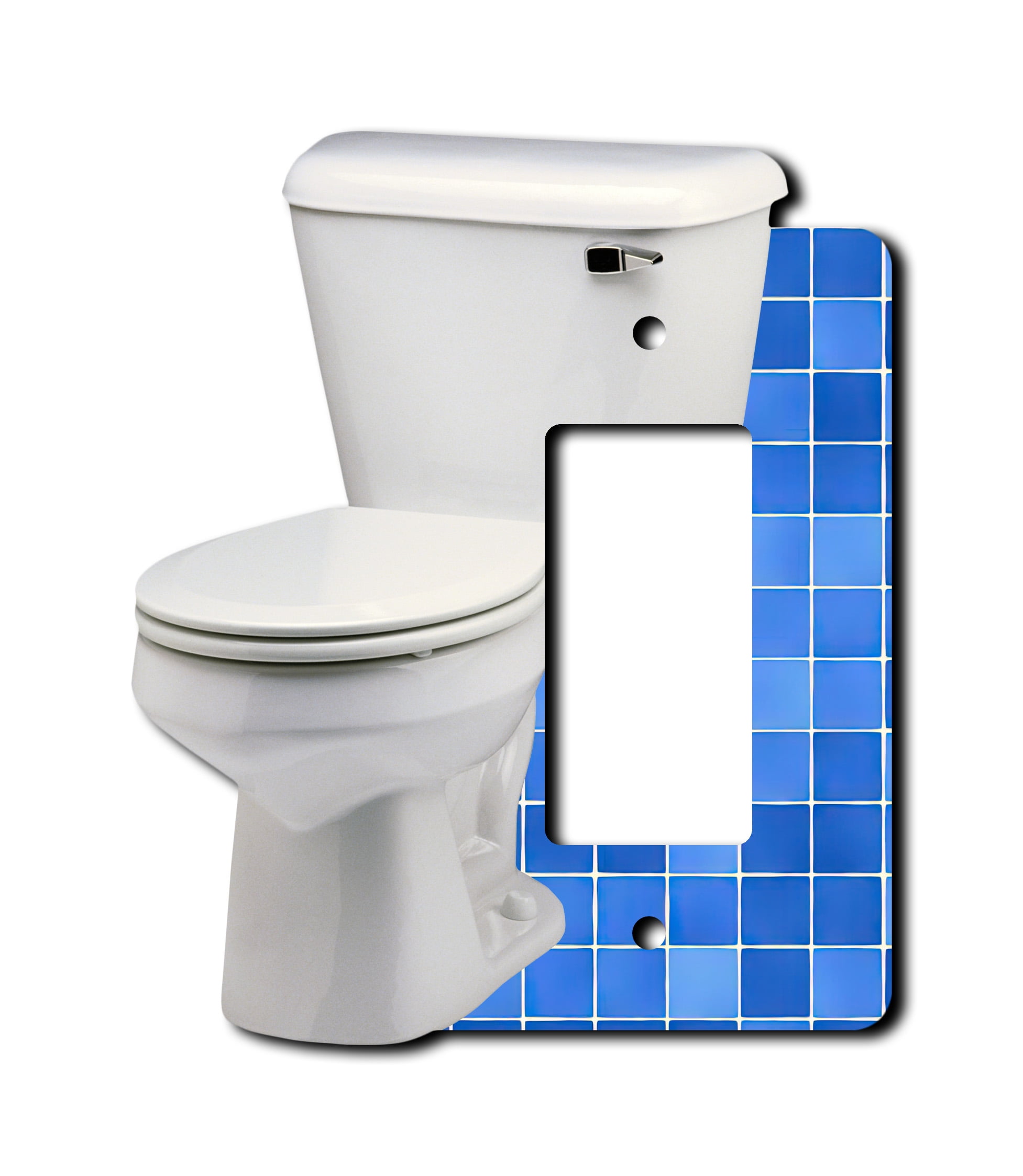 Off The Wall Plates - Toilet Bowl Bathroom - Single Gang Paddle Rocker ...