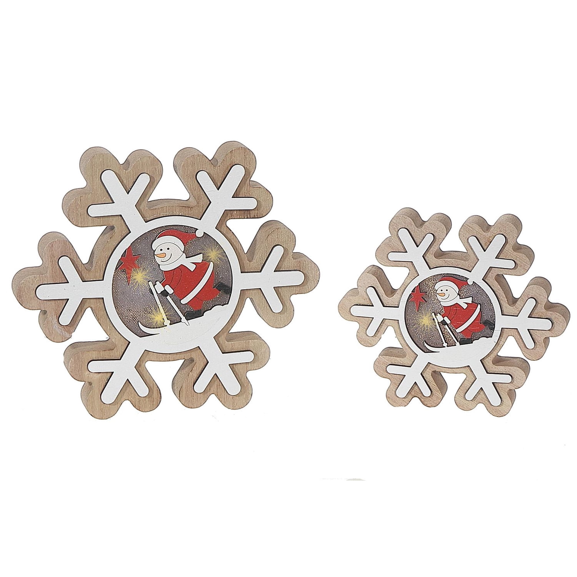 Click here for Ih Casadécor Led Wooden Snowflake And Santa Set Of... prices