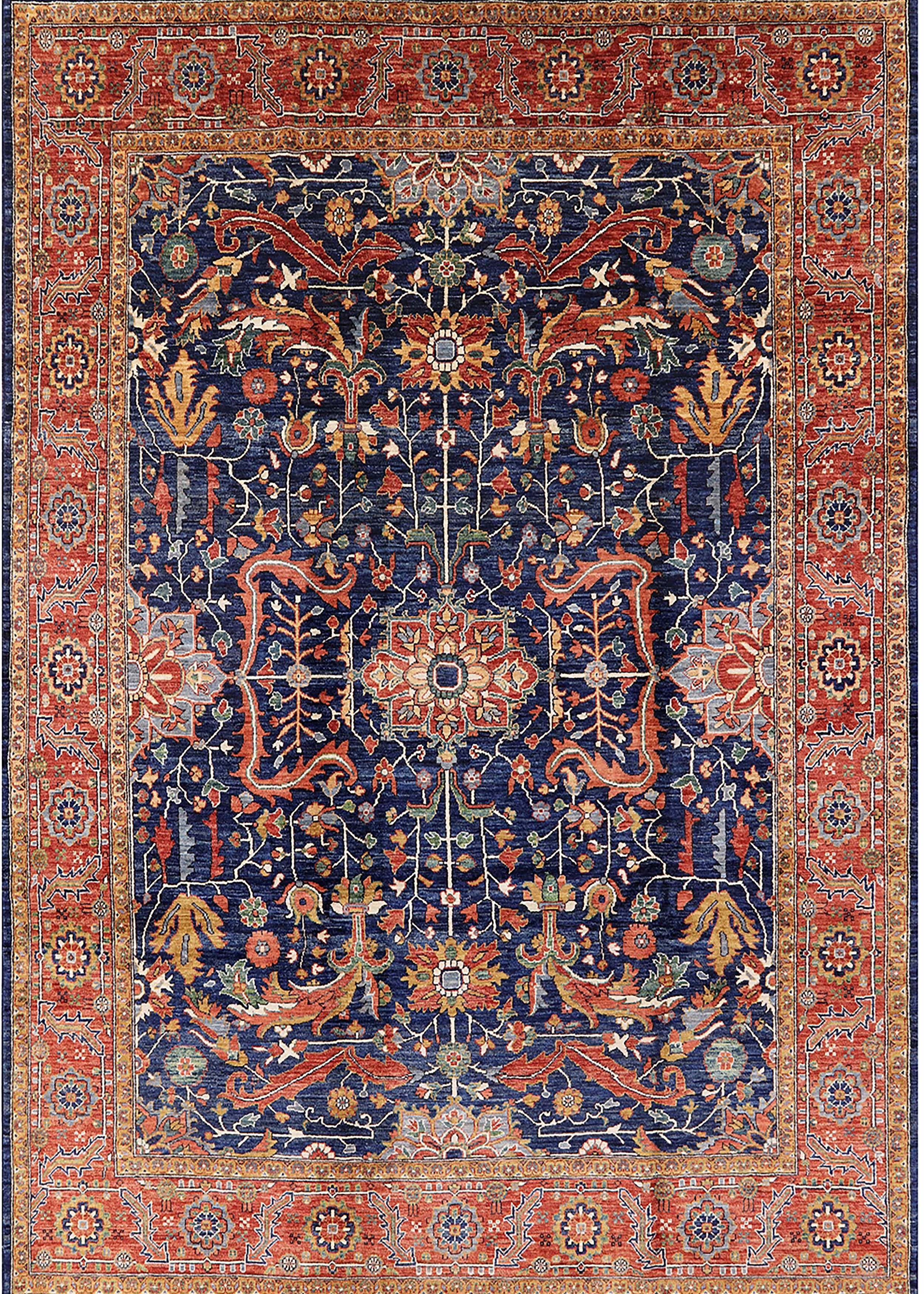 Ahgly Company Indoor Rectangle Mid-Century Modern Camel Brown Oriental ...