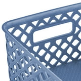 "Mainstays Small Blue Decorative Storage Basket, Mesh Design, Durable ...