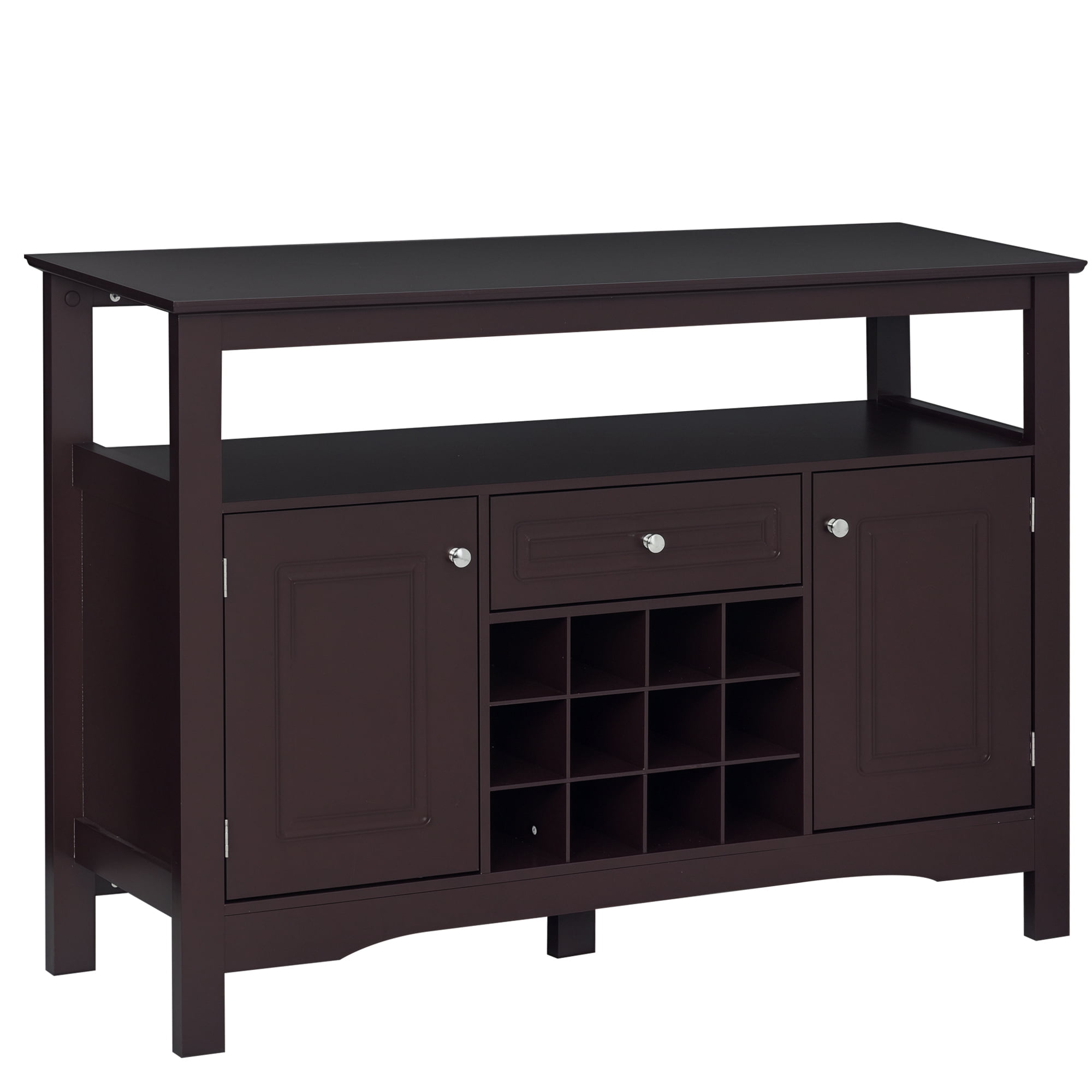 Homcom Sideboard Buffet Credenza Storage Cabinet With Drawer Wine Rack 45.9 X 15.7 X 32.5