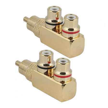 Copper Plated Gold AV Connector, Compact Male To 2 Female Adapter, For ...