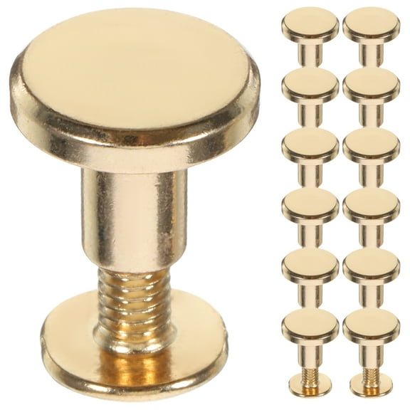5x Pure Brass Rivet Screws, DIY Flat Belt Screw Leather Craft Chicago ...