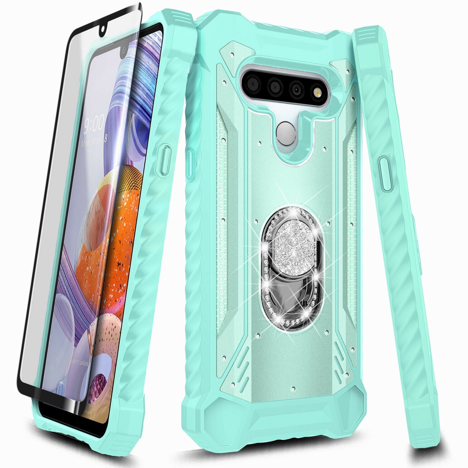 For LG K51 / LG Reflect Case with Tempered Glass Screen Protector (Full ...