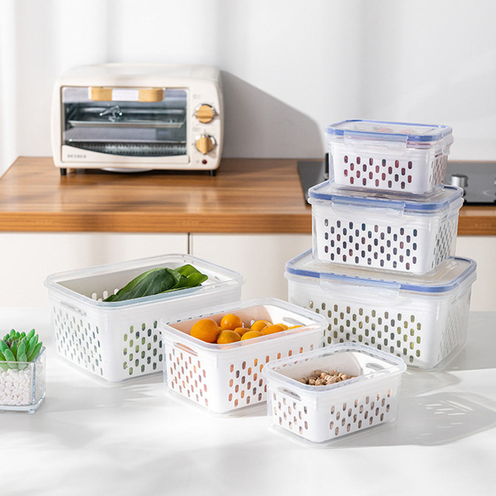 Vegetable Storage , 1/3 Pack Produce Lid Plastic Vegetable and Colander ...