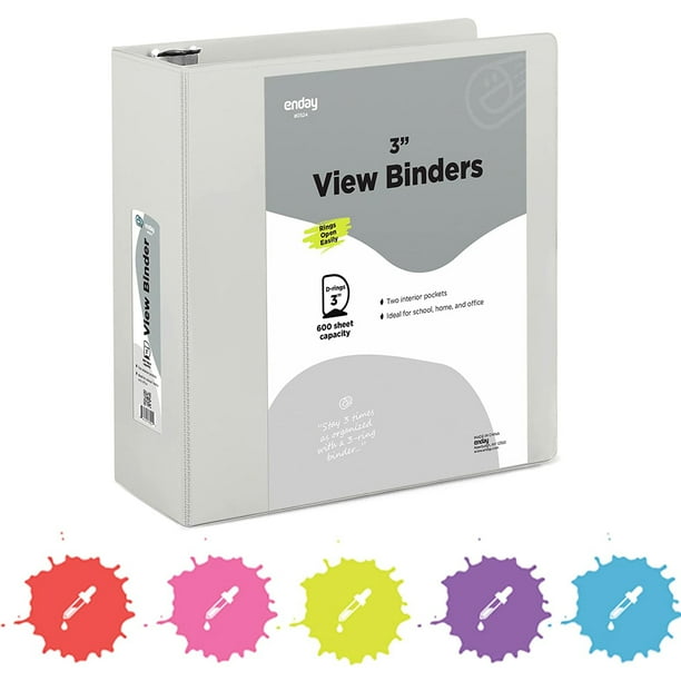 Enday 3 Inch Binder 3 Ring Binders with Pockets for Home, Office ...