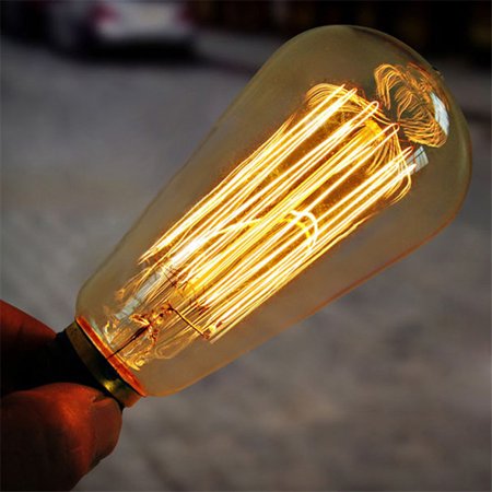 40W E27 220-240V Edison Light Bulb, Retro Yellow Light W-filament Bulb ...
