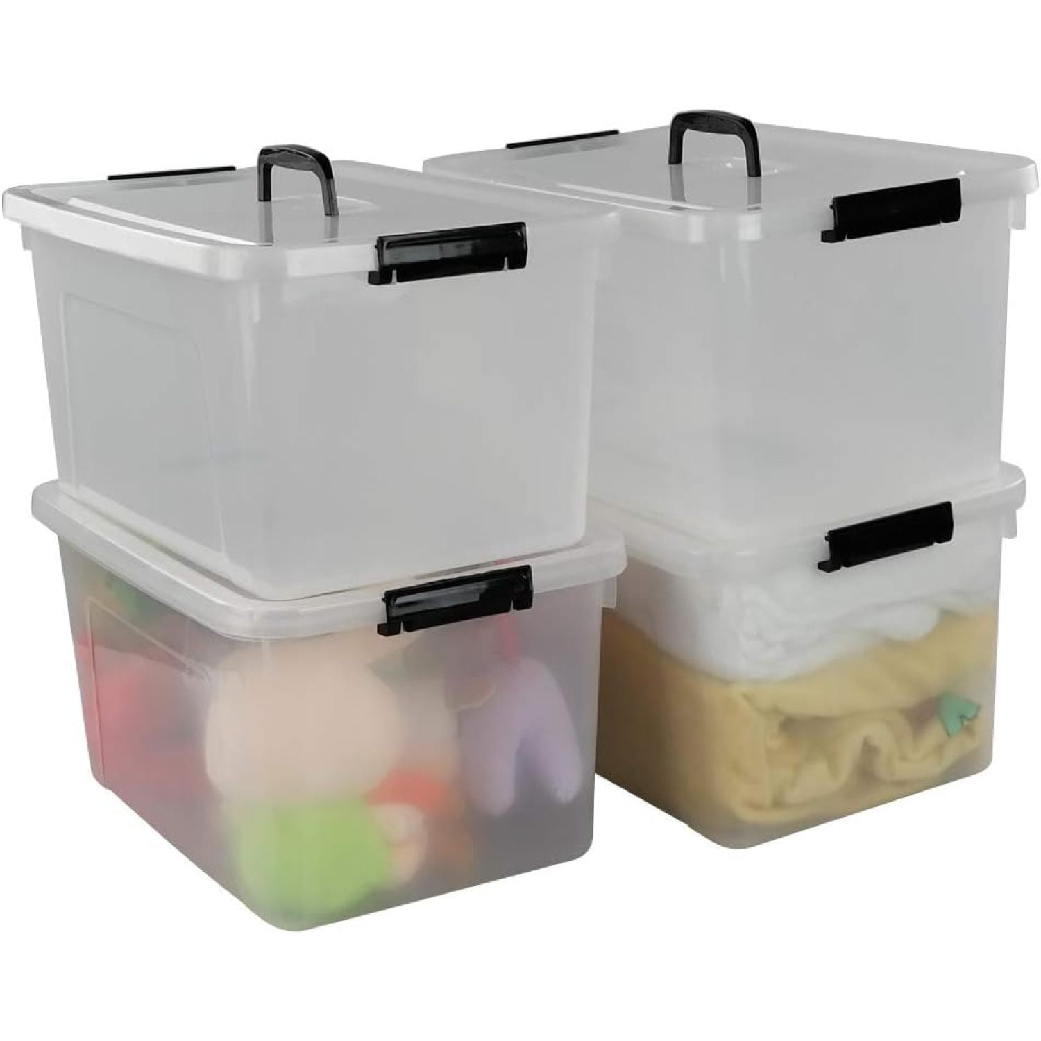 Bilot 17.5 Quart Plastic Large Storage Container, Clear Bin with Handle ...